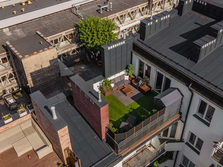 Apartment With Rooftop Garden And Two Saunas - Varsovia
