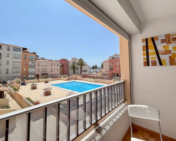 Lumineux Studio Avec Piscine, Vue Port à Agde - Agde