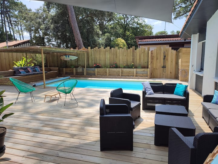Maison Avec Piscine Chauffée Proche Océan. - France