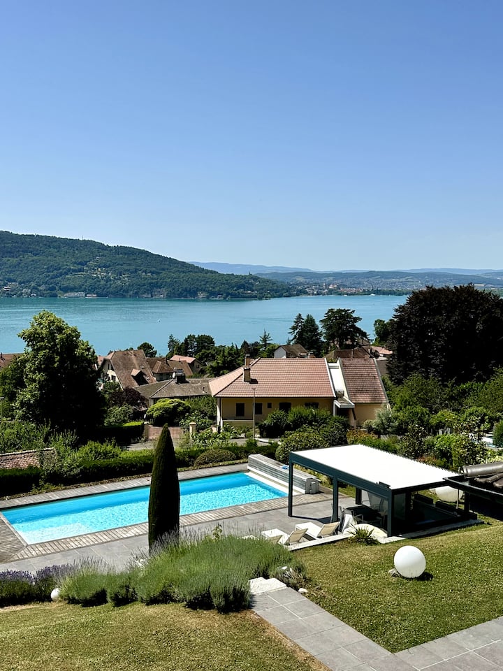 Luxury Lakefront Villa With Pool & Bbq - Annecy