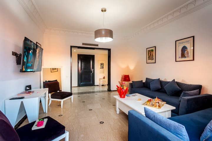 Appartement F3 Spacieux. Terrasses. Piscine. 2 Sdb - Marrakesh