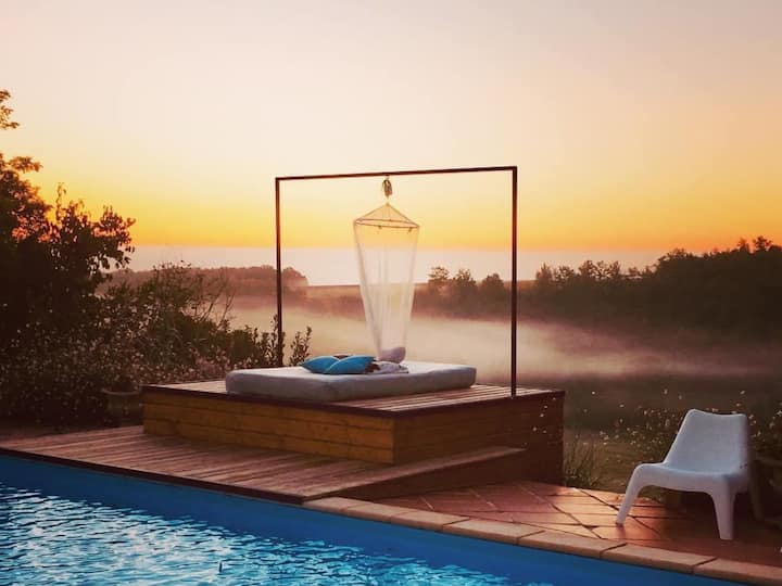 Maison De Campagne-pétanque-piscine-tyrolienne-vue - Vic-Fezensac