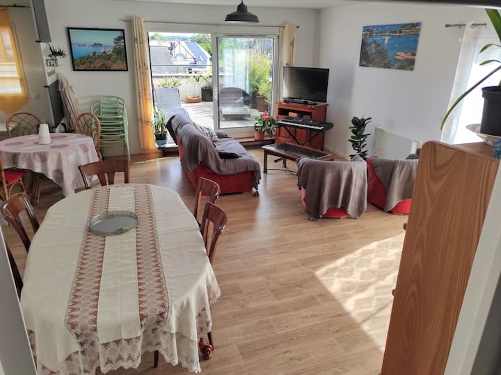 Grand T3 Très Lumineux, Terrasse, Balcon, Parking - Pordic