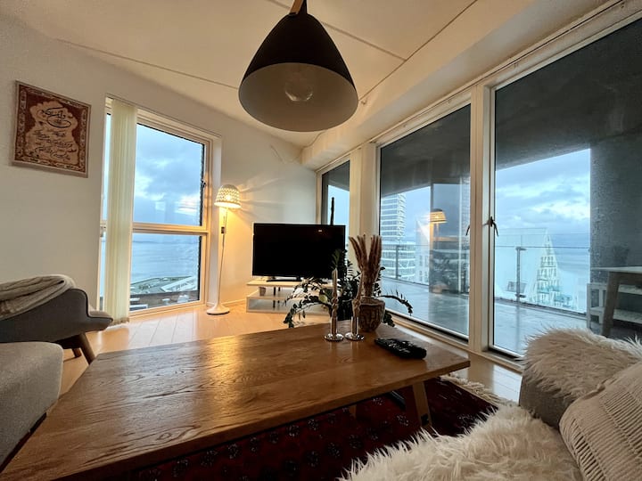 Stor Luksuslejlighed M. Panoramaudsigt På Aarhus Ø - Aarhus