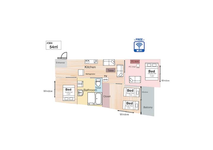 Calm House #304 Near Shinjuku Shibuya /3 Bed Rooms - Shinjuku City