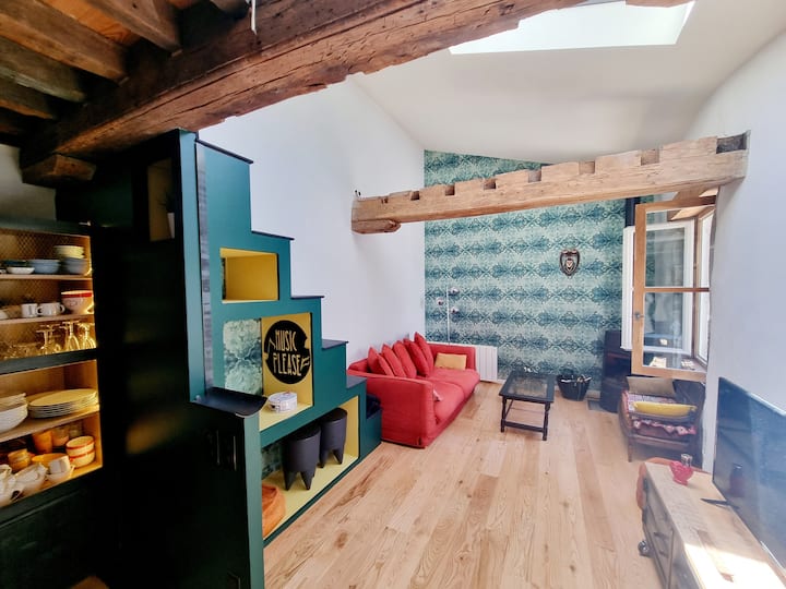 "Ostatu Ederra" Charmant Triplex En Cœur De Ville - Bayona