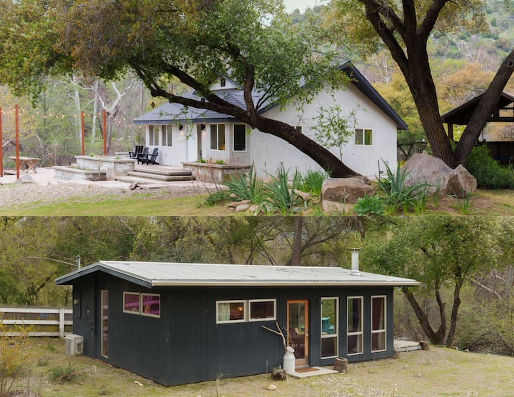 Two Riverfront Rustic-mod Cabins - Three Rivers, CA