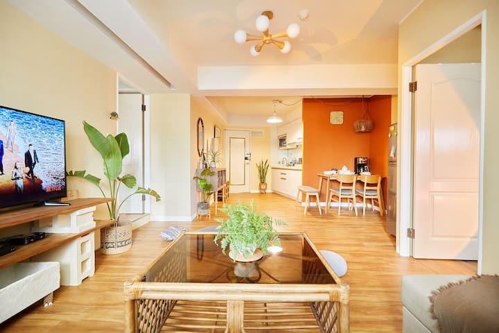 Cozy Sunroom/mrt Tpe101 Wtc 6mins/fam Welcome - 쑹산 구