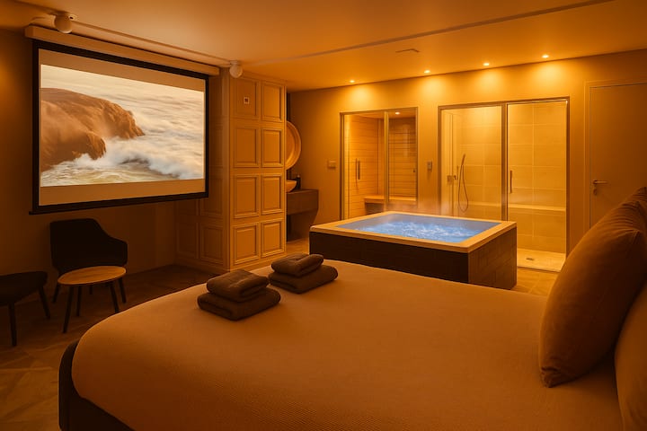 Suite Avec Jacuzzi, Sauna & Home-cinéma Privatif - Angers