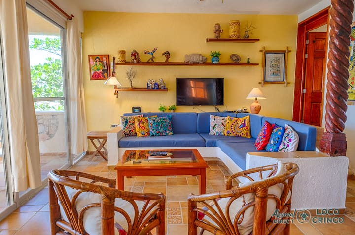 Cute Beachfront Condo W Pool, Ac, Wifi &Restaurant - Akumal