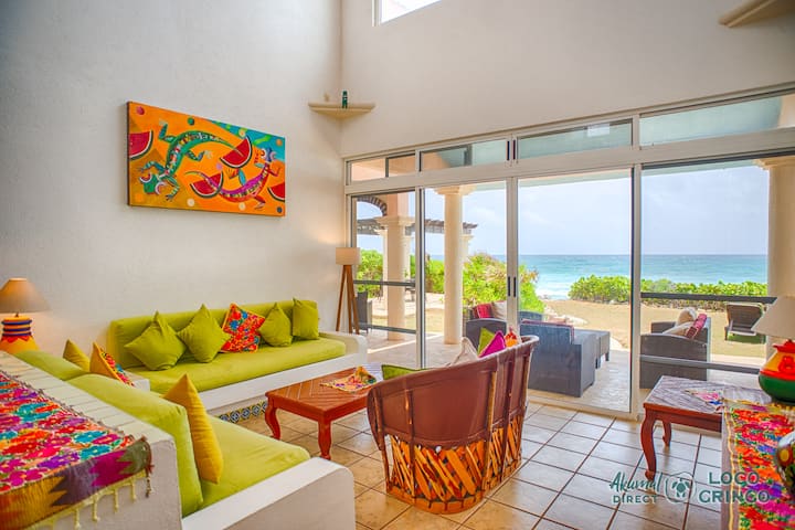 Spacious Oceanfront Villa • Pool • Heart Of Akumal - Akumal