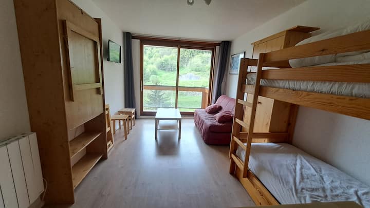 Studio Tout Confort Balcon Plein Sud Vue Sur Piste - Le Corbier