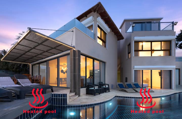Villa Daniela Heated Pool 5br/8 Min Walk To Beach - Eilat