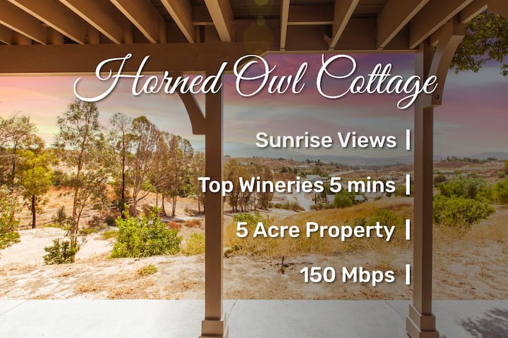 Horned Owl Cottage | 5 Acre Hill Top Views | Deck - Temecula, CA