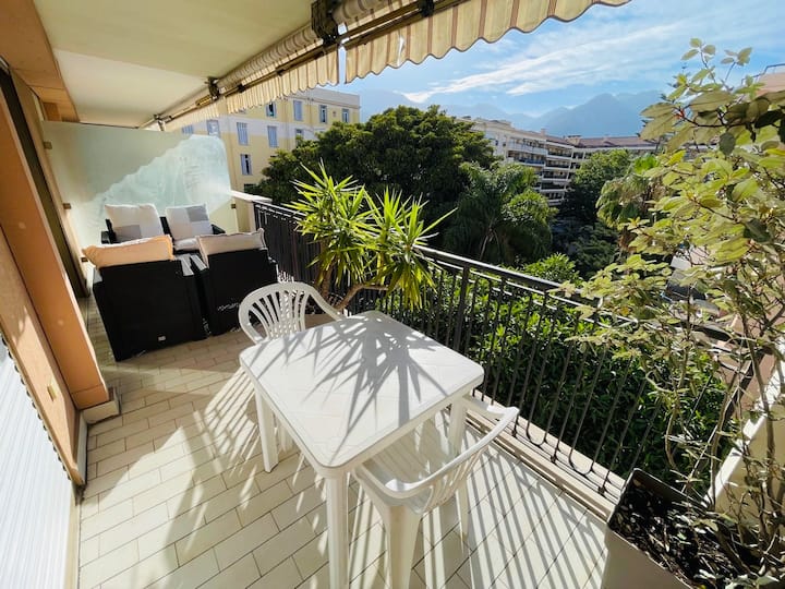 Beach Apt With Tropical Garden And Mountain View - Plage du Borrigo (Menton)