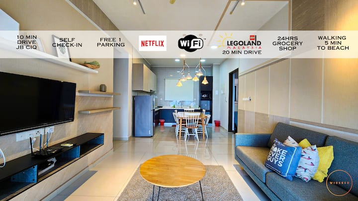 Country Garden Danga Bay | Monthly | 3 Rooms Wifi - Johor Bahru