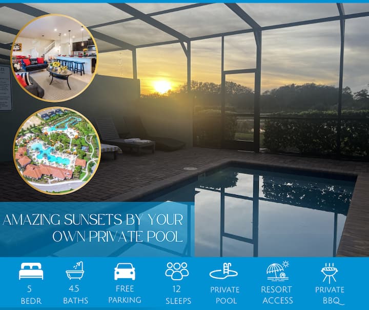 Spacious 5-bedroom Villa With Private Pool In Davenport's Solterra Resort - Davenport, FL