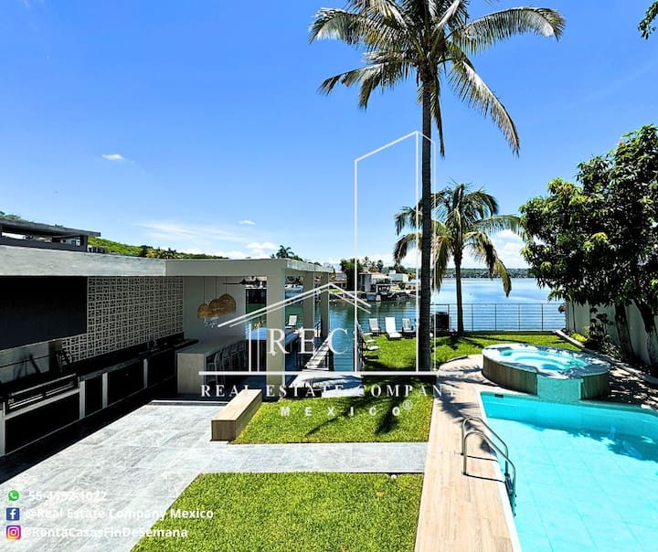 Hermosa Casa Con Increíble Vista Y Acceso Al Lago - Tequesquitengo