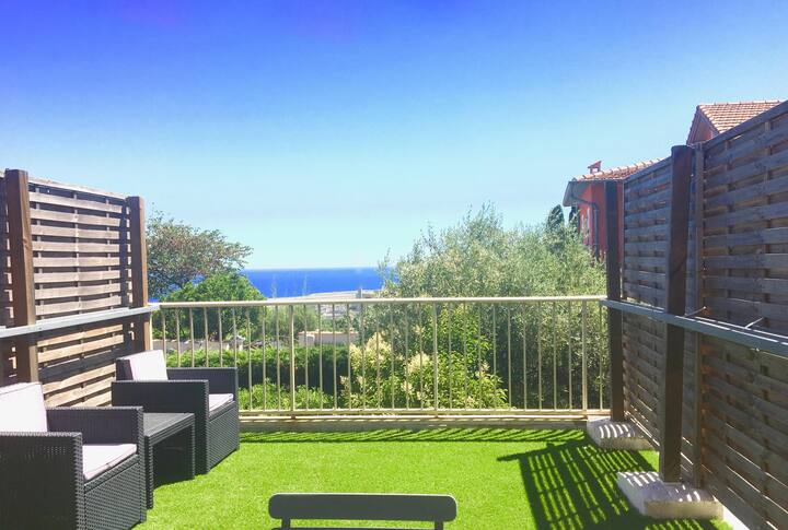 Studio - Vue Mer - Garage - Spa - Climatisation - Nice