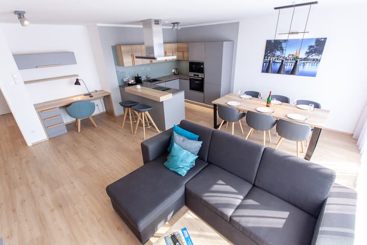 3 Zi. Apt. Zentral, Donaunähe, Ac, Terrasse, Sauna - Regensburg