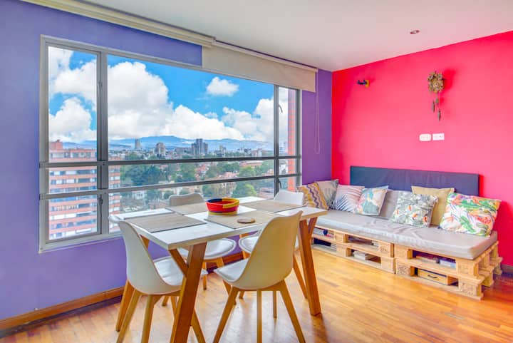 Colorful Loft- Central Location-skyline View - Bogotá