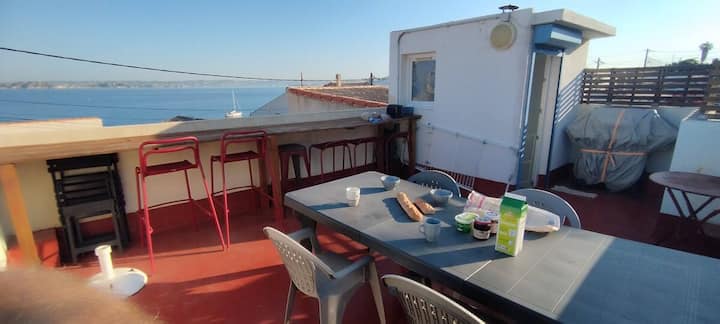 Maisonnette Pieds Dans L'eau Terrasse Vue Mer 180° - Marsella