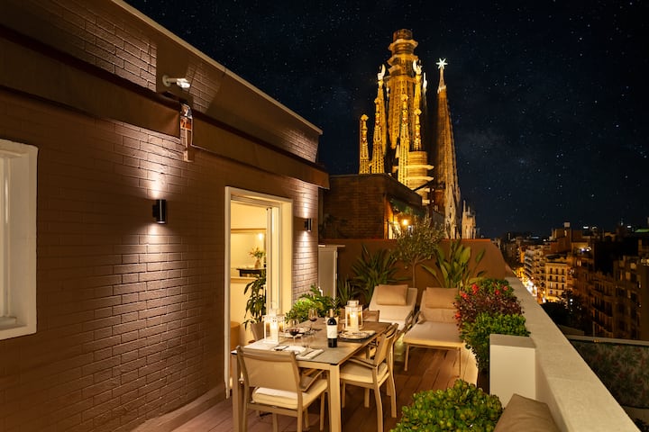 Luxury Terrace Penthouse Sagrada Familia: 2 Bdrms - Barcelone