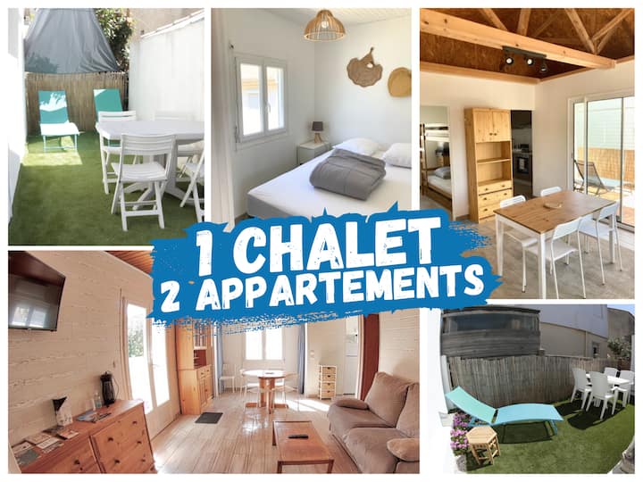 Chalet : 2 Apparts + Clim à 2 Pas Centre & Plage - Gruissan