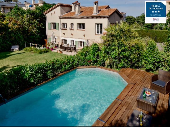 Hermosa Villa En Antibes | Amplio Jardín Con Piscina | 800m Del Mar | 9 Personas - Juan-les-Pins