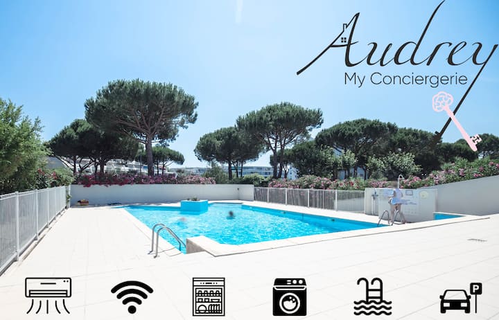 Charmant Appartement Avec Piscine Et Parking - La Grande-Motte