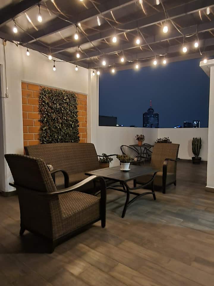 Terraza Privada, Garage / Cerca Metro Y Wtc - Mexico City