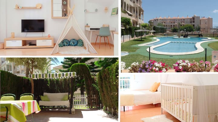 #Plage: 3 Ch, Beau Patio, 2sdb, Air Cond Et Garage - 알리칸테