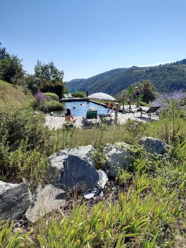 Hameau De Gîtes Avec Piscine Naturelle   "Léo" - Ardèche