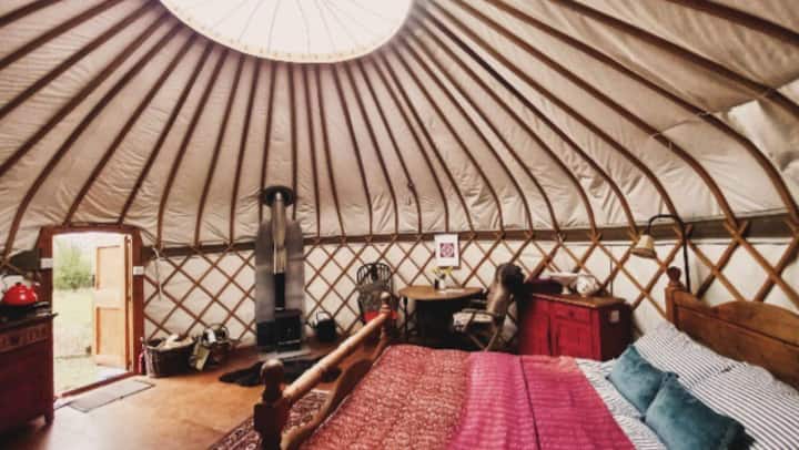 Cosy Off Grid Yurt, Private Meadow, Nr Glastonbury - Yurts for Rent in ...