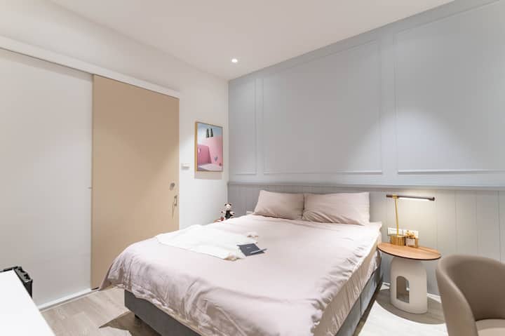 3 Mins To Mrt｜double Bed W/ Desk｜near Tpe Sta｜k29 - Taipei