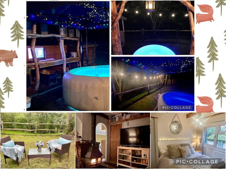 Idyllic Log Cabin Undercover Hot Tub & Log Burner - Bewdley