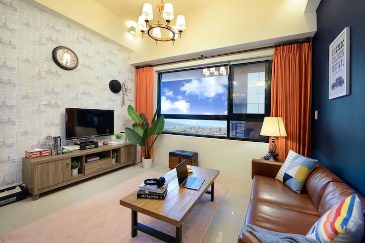 【New】taipei新埔站步行1分鐘/摩登英倫風/best View/廚房、洗脫烘衣機/月租型 - Taipei