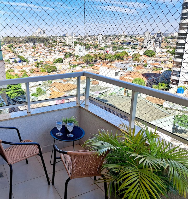 Lidice Apt | Prime Area, Ac, Elevator, Parking - Uberlândia