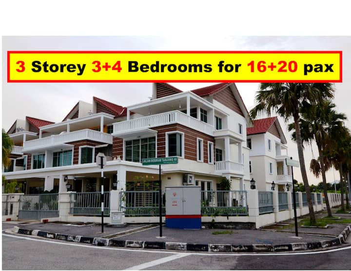 7br Bungalow Tanjung Tokong Wifi Near Straits Quay - Penang