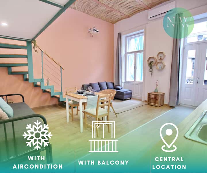 Canga Downtown Studio For 6ppl, Balcony, Projector - Budapest