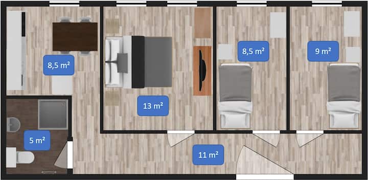 Wohnung (55 Qm) Mit 3 Schlafzimmern Nähe Bahnhof - Halle, Alemania