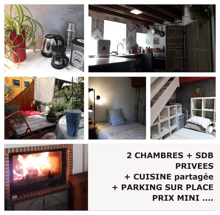 2 Ch. 2-4 Pers+sdb Privées+cuis.partagée - Crémieu