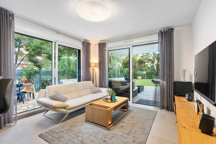 Fresh 3 Room Apartment, Big Garden. 300m To Beach! - Juan-les-Pins