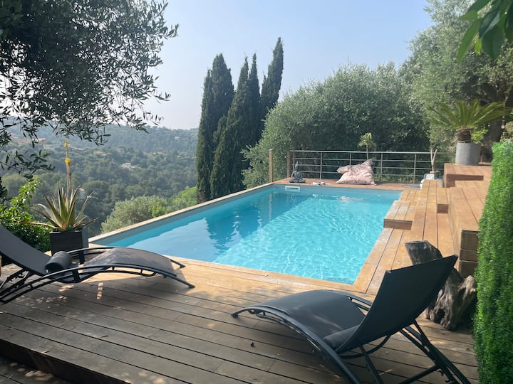 Belle Maison Sur Hauteur De Nice,piscine Avec Vue - Nizza