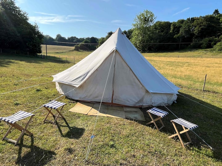 Camping In 6mtr Belltent,comfortable King Mattress - Shere
