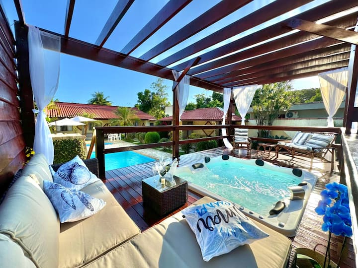 Casa C/ 2 Piscinas, Jacuzzi E Salão De Jogos - Bertioga