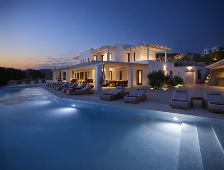 Blue Emerald Seafront 18-bed Villa W/ Pool & Jacuz - Mykonos Region