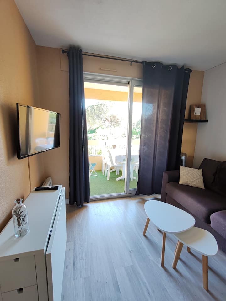 Grand Studio 4p Bord De Mer, Terrasse Et Parking - Agay