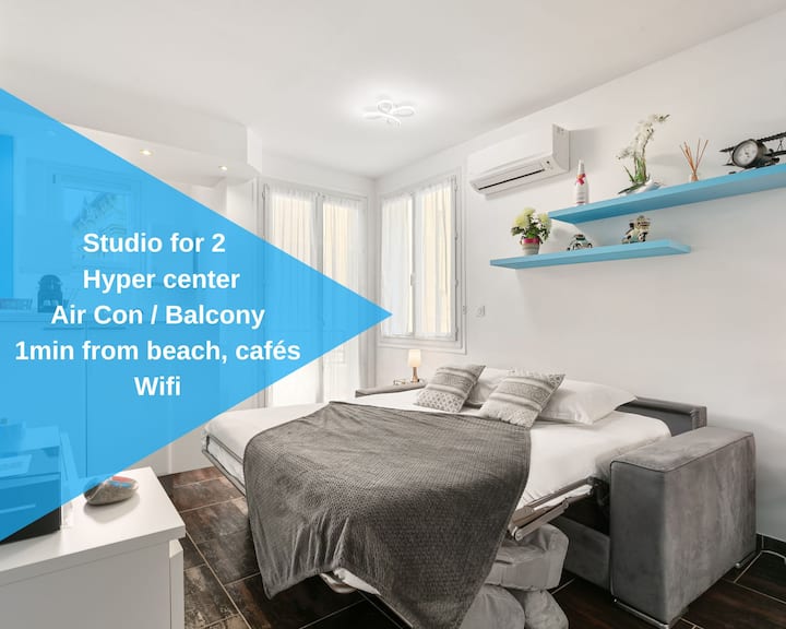 1min From Beach Studio Terrasse For 2 Hypercenter - Nice
