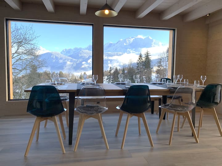 Chalet Combloux-megève 10-12p Vue Mont-blanc/sauna - Megève